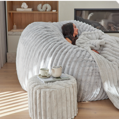 Haven Cloud (XL) Sensory Chair — White Ribbed | Comfort Cloud