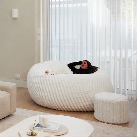 Haven Cloud (XL) Sensory Chair — Grey Ribbed | Comfort Cloud